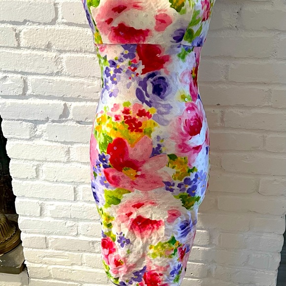 Ritmo di Perla | Dresses | Ritmo Di Perla Floral Printed Spandex Dress ...